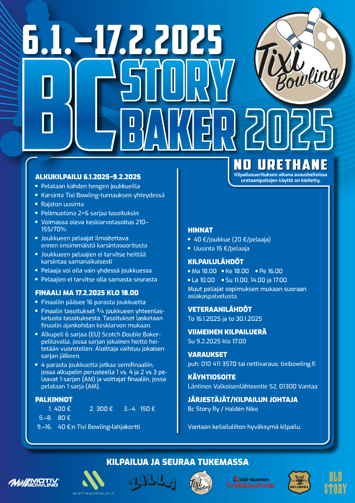 Bc Story BAKER 6.1.-17.2.2025 - Tixibowling - keilailua Tikkurila Vantaa